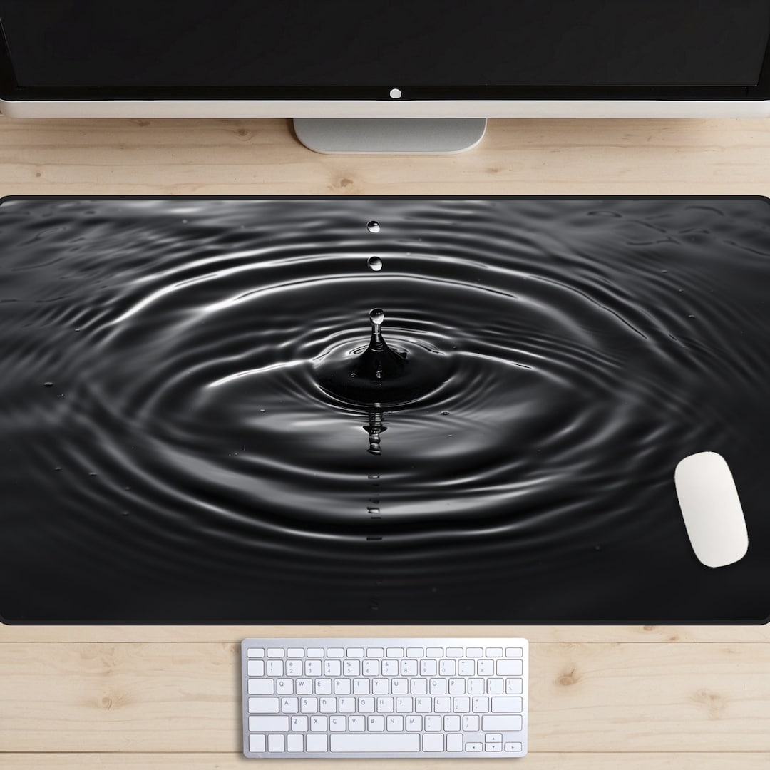 Water Drop Desk Mat, Rippling Water Desk Pad, Dark Waters Mousepad ...
