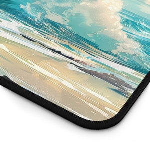 Vintage Seascape Desk Mat, Sea Painting Desk Pad, Ocean Desk Topper ...