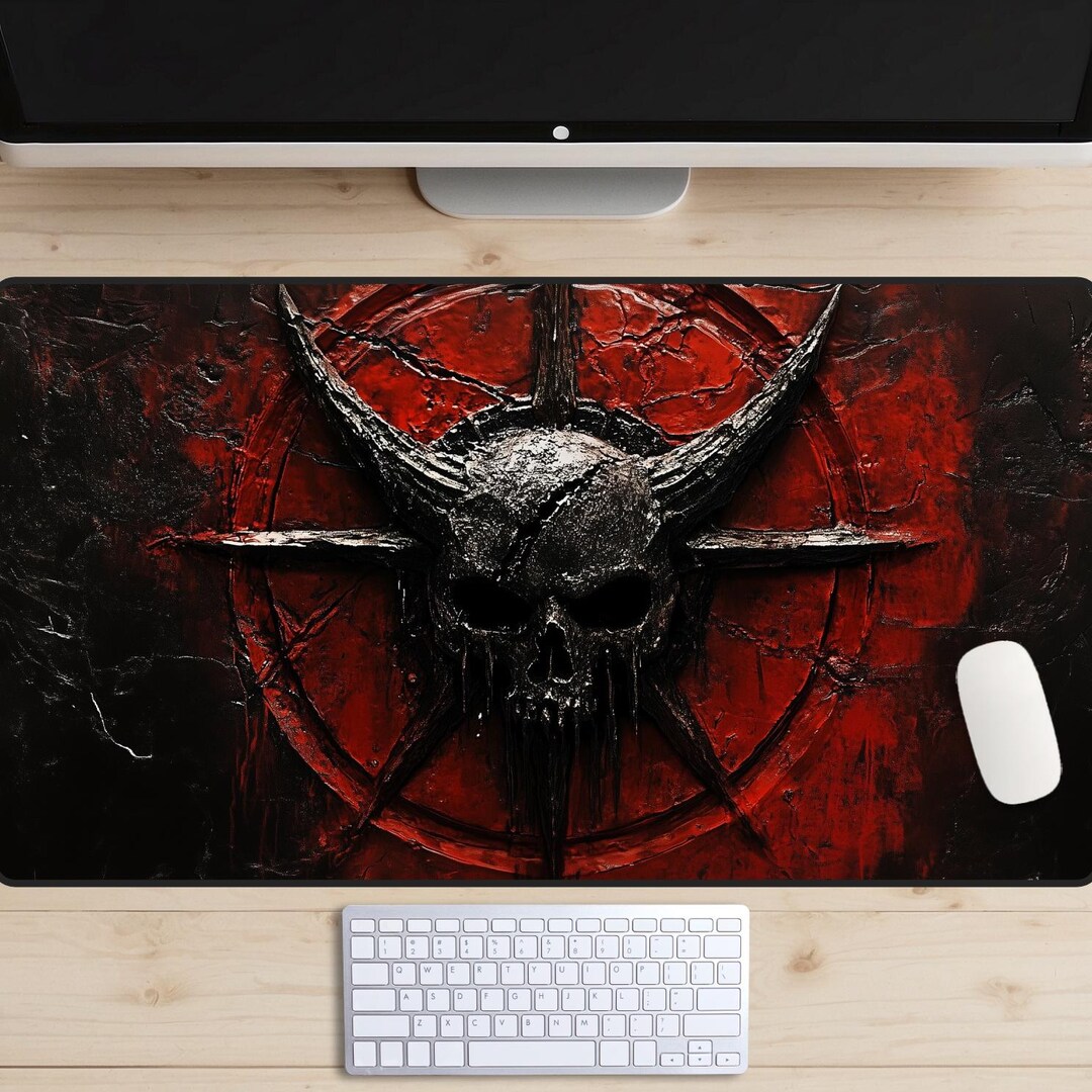 Dark Seal Desk Mat, Demonic Emblem Desk Pad, Demon Skull Desk Topper ...