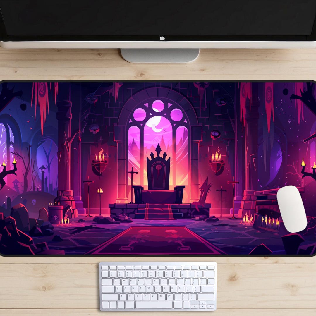 Vampire Throne Room Desk Mat, Dracula's Lair Desk Pad, Deep Violet ...