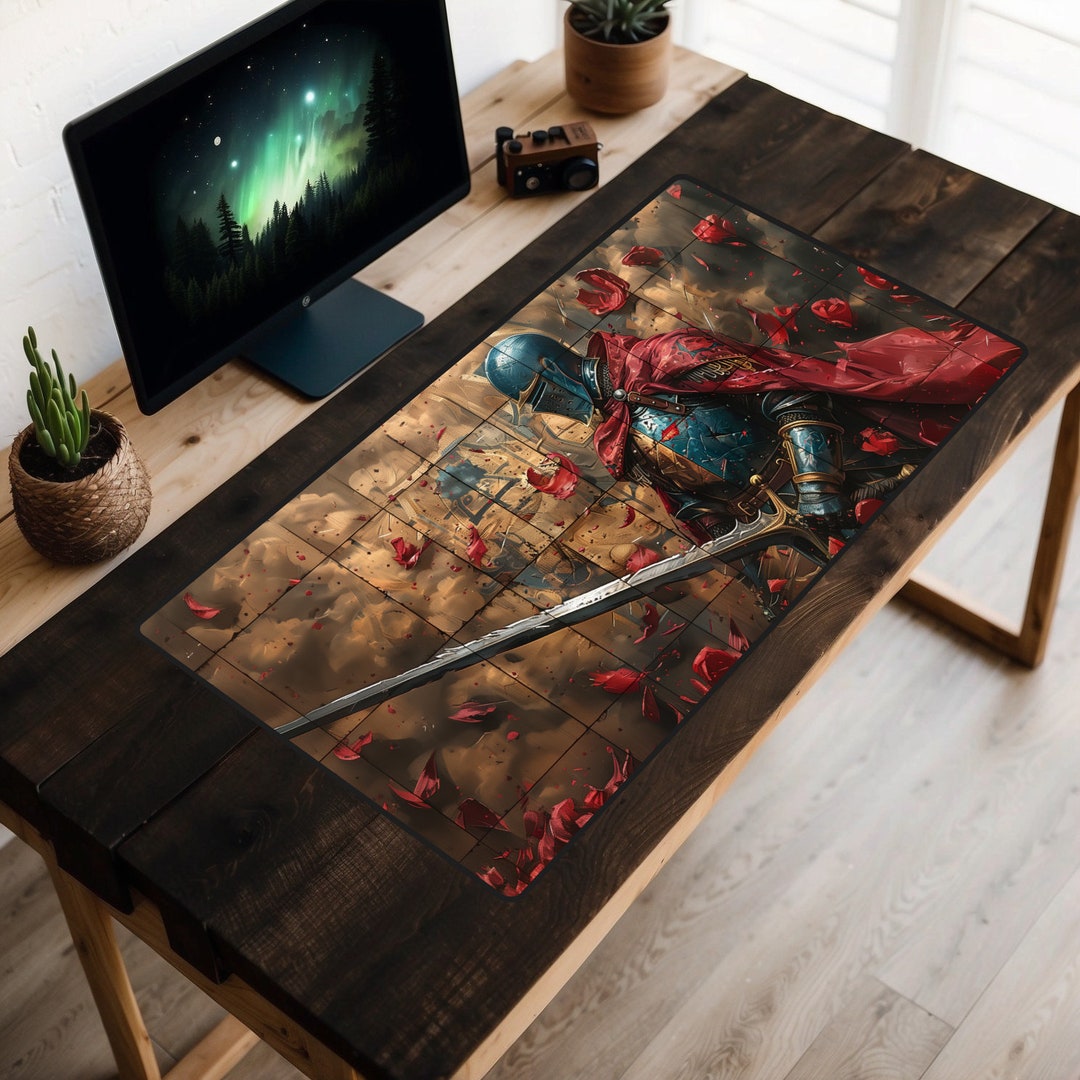 Knight of Roses Desk Mat, Medieval Knights Desk Pad, Coliseum Warrior ...