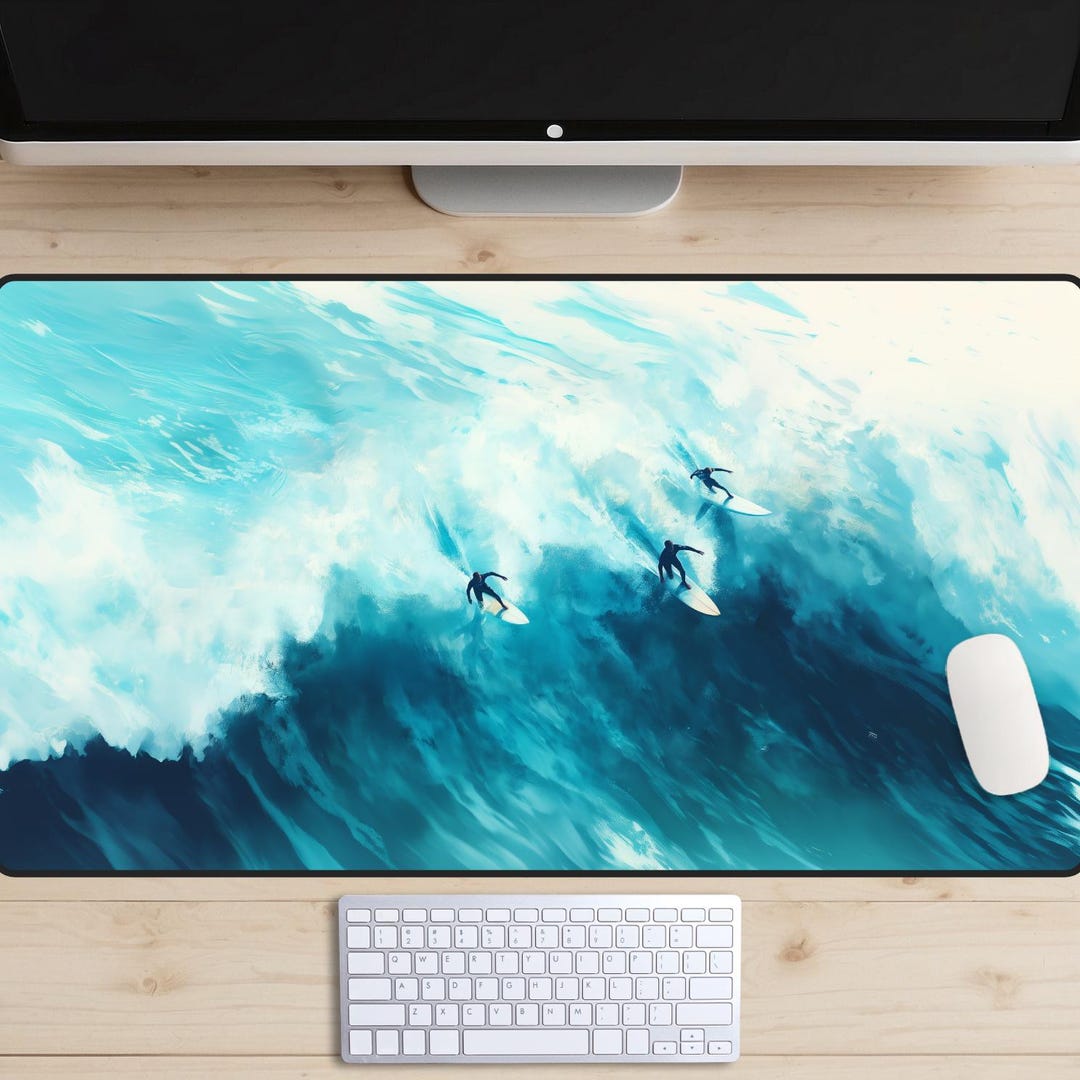 Big Wave Desk Mat, Surfers Desk Pad, Surfing Desk Topper, Surf Mousepad ...