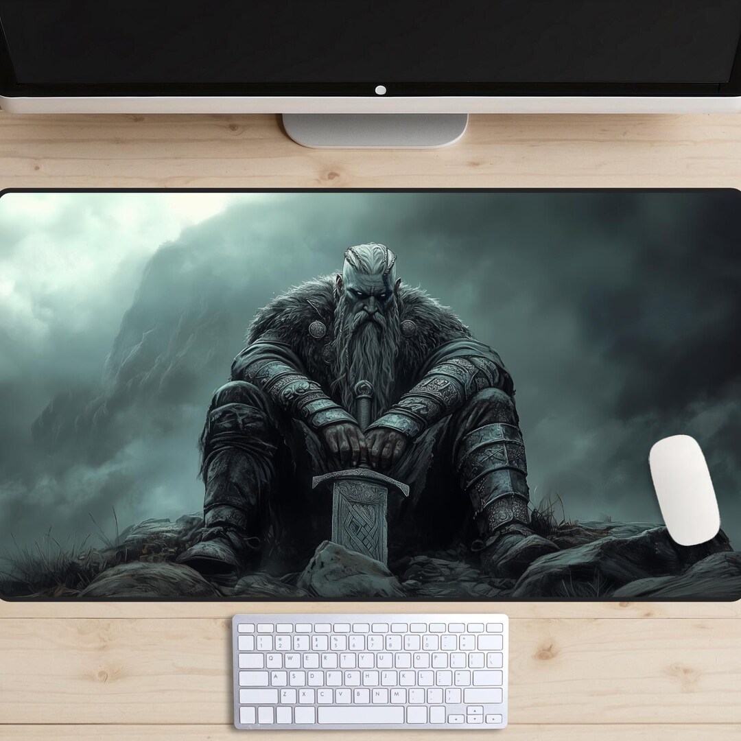Viking Warrior Desk Mat, Vikings Desk Pad, Norse Hero Desk Topper ...