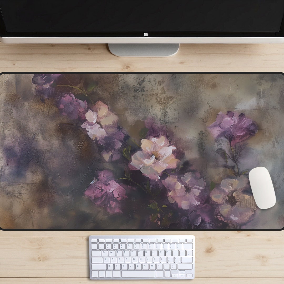 Deep Violets Desk Mat, Violets Play Mat, Flower Mousepad, Nature Desk ...