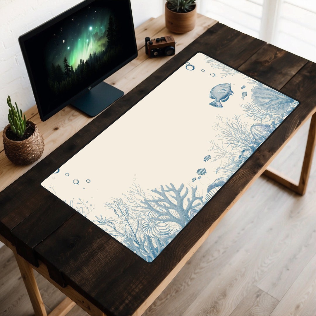 Oceanic Dreams Desk Mat, Beach Decor, Fish Desk Mat, Mermaidcore Desk ...