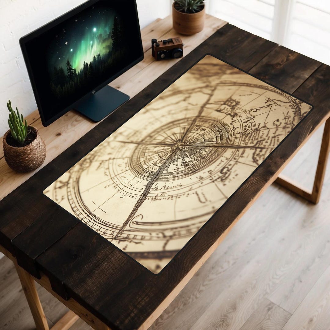 Maritime Chart Desk Mat, Naval Map Desk Pad, Ocean Map Desk Topper ...
