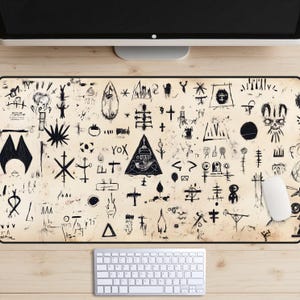 Cryptic Symbols Desk Mat, Dark Academia Desk Pad, Mysterious ...