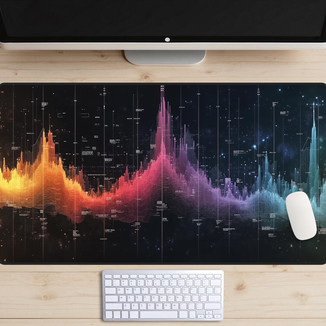 Visual Sound Waves Desk Mat, Soundwaves EQ Desk Pad, Audio Visualizer ...