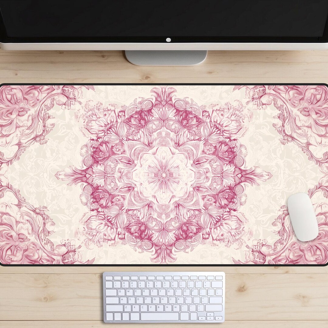 Rosewater Lace Desk Mat, Delicate Pattern Desk Pad, Victorian Decor ...