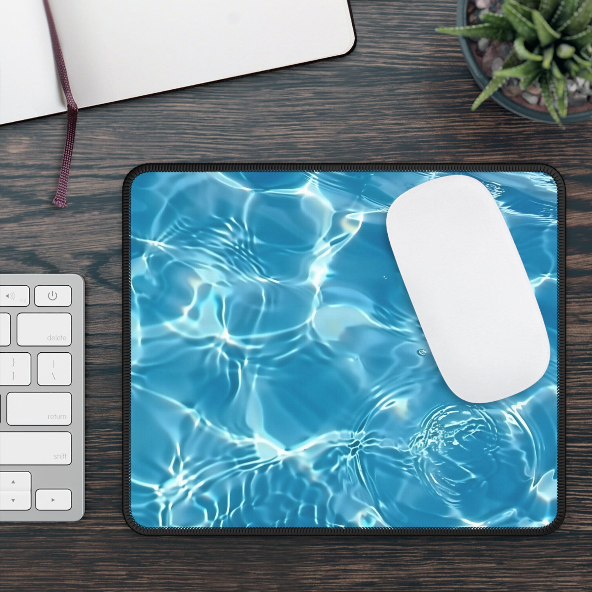 Rippling Water Desk Mat, Water Ripples Desk Pad, Pool Mousepad, Blue ...