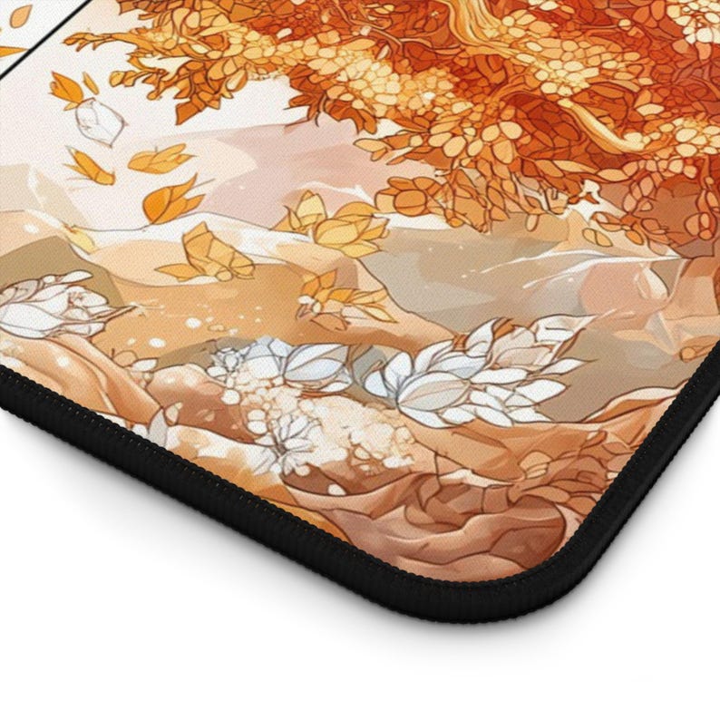 Seasons of the Great Oak Tree Desk Mat, Magical Woods Desk Pad, Tree of ...