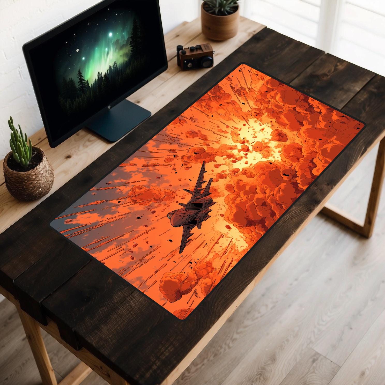 Fighter Jet Combat Desk Mat, Ace Pilot Desk Pad, Dogfight Desk Topper ...