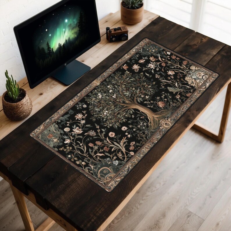 Oak Tree Tapestry Desk Mat, Medieval Tree Desk Pad, Castle Decor Desk ...
