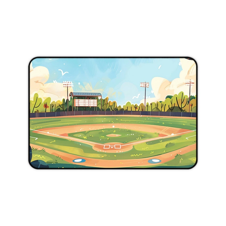 Baseball Field Desk Mat, Baseball Diamond Desk Pad, Softball, Vintage ...