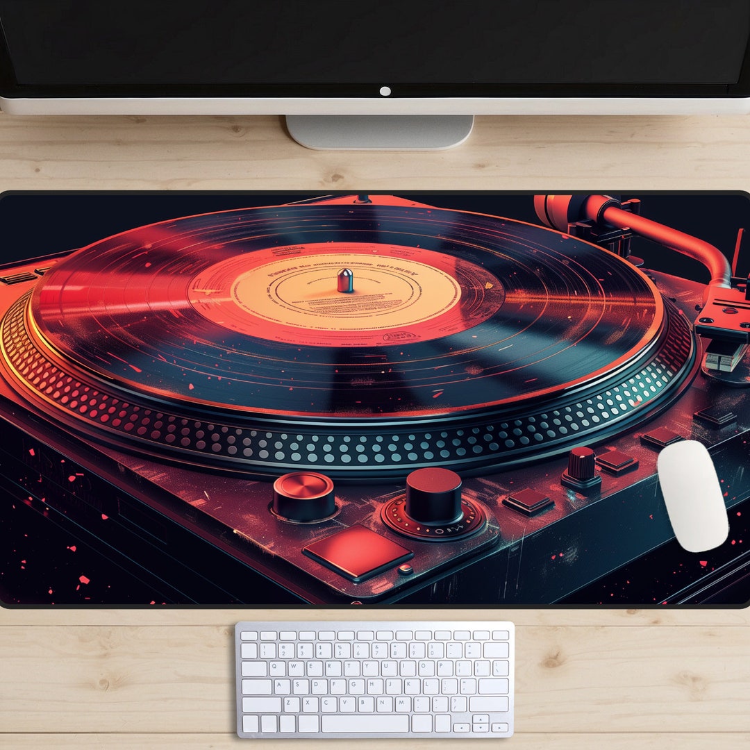 Retro Record Player Desk Mat, 70's Desk Mat, 80's Desk Pad, Vintage ...