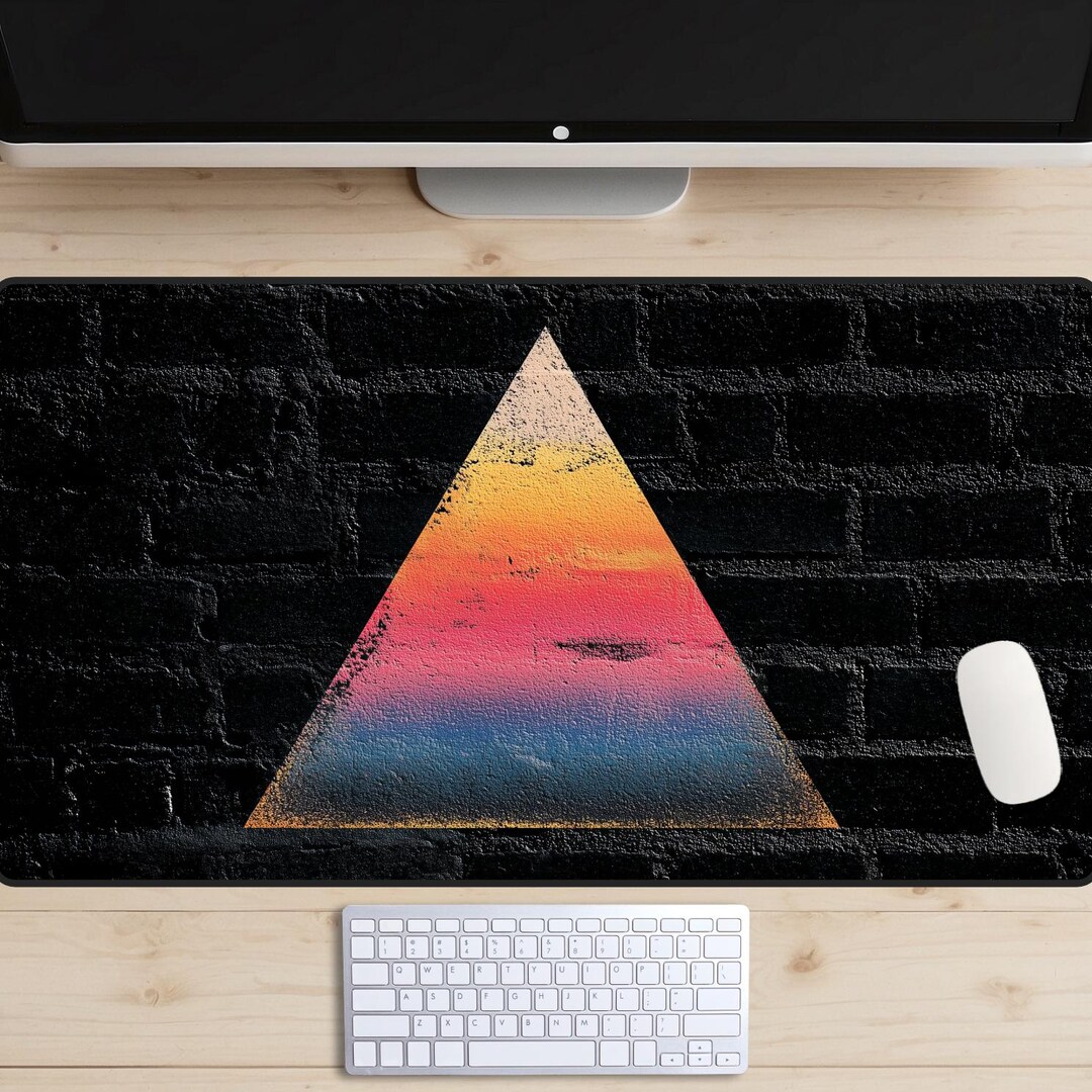Graffiti Pyramid Desk Mat, Street Art Brick Wall Mouse Pad, Urban ...