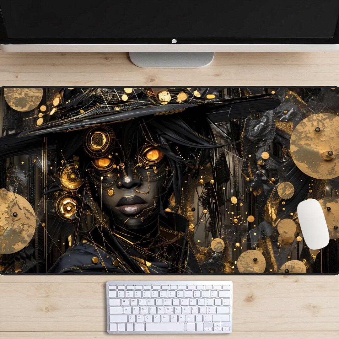 Steampunk Witch Desk Mat, Anime Girl Deskmat, Witchy Mousepad, Fantasy ...