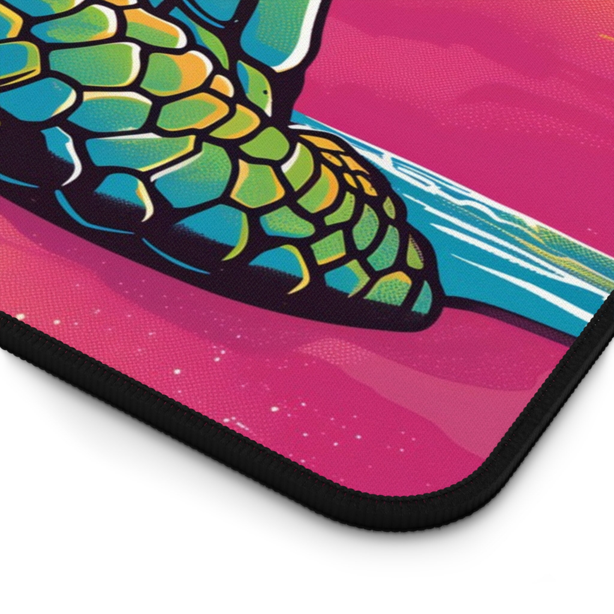 Chill Beach Turtle Desk Mat, 90's Turtle Desk Pad, Boba Tea Mousepad ...