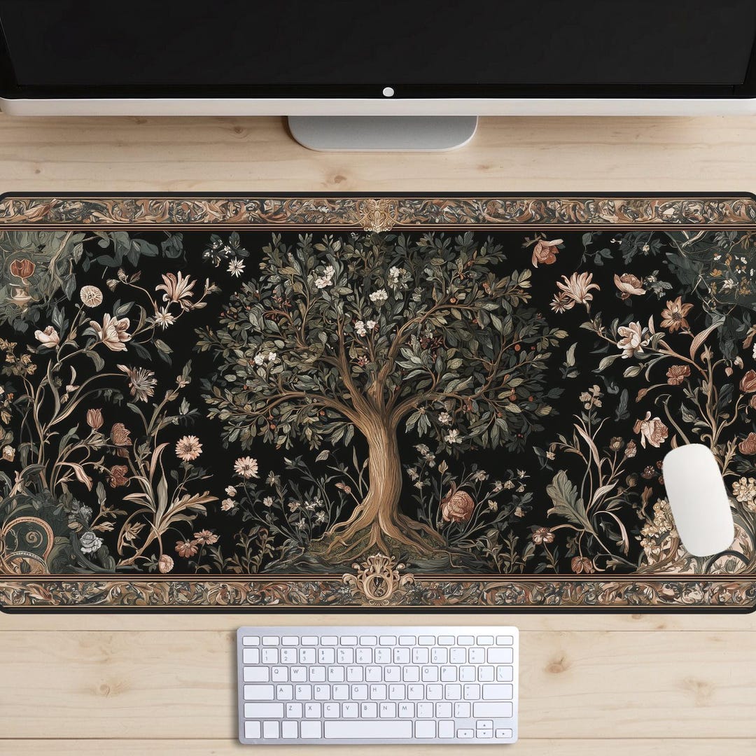 Oak Tree Tapestry Desk Mat, Medieval Tree Desk Pad, Castle Decor Desk ...