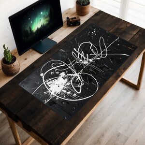 Black and White Graffiti Desk Mat, Abstract Graffiti Painting Desk Pad ...