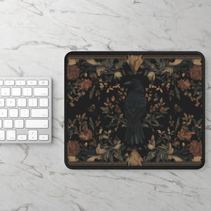 Raven Tapestry Desk Mat, Medieval Blackbird Desk Pad, Castle Decor Desk ...