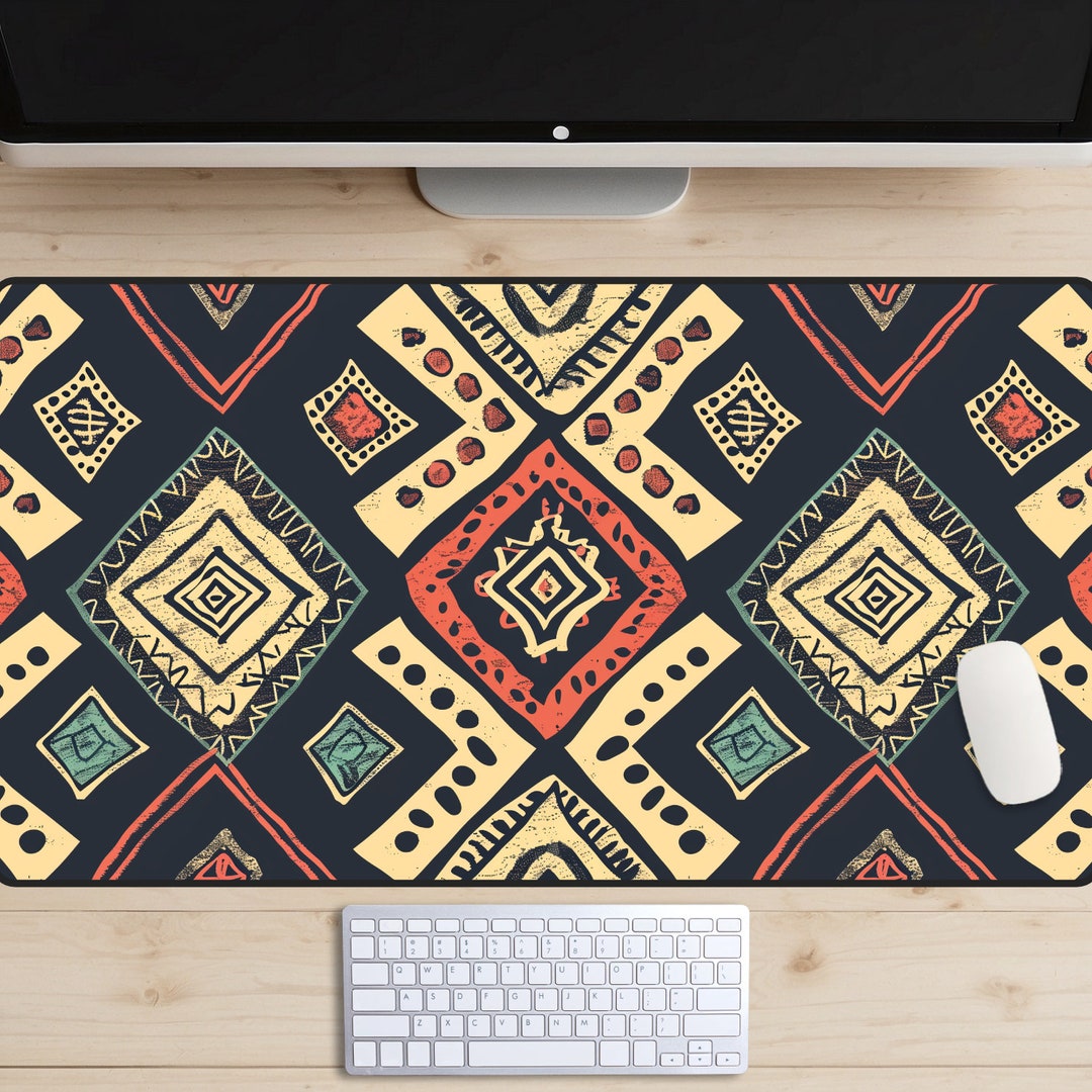 Ethiopian Desk Mat, Boho Deskmat, Tribal Laptop Mat, Aztec Mousepad ...