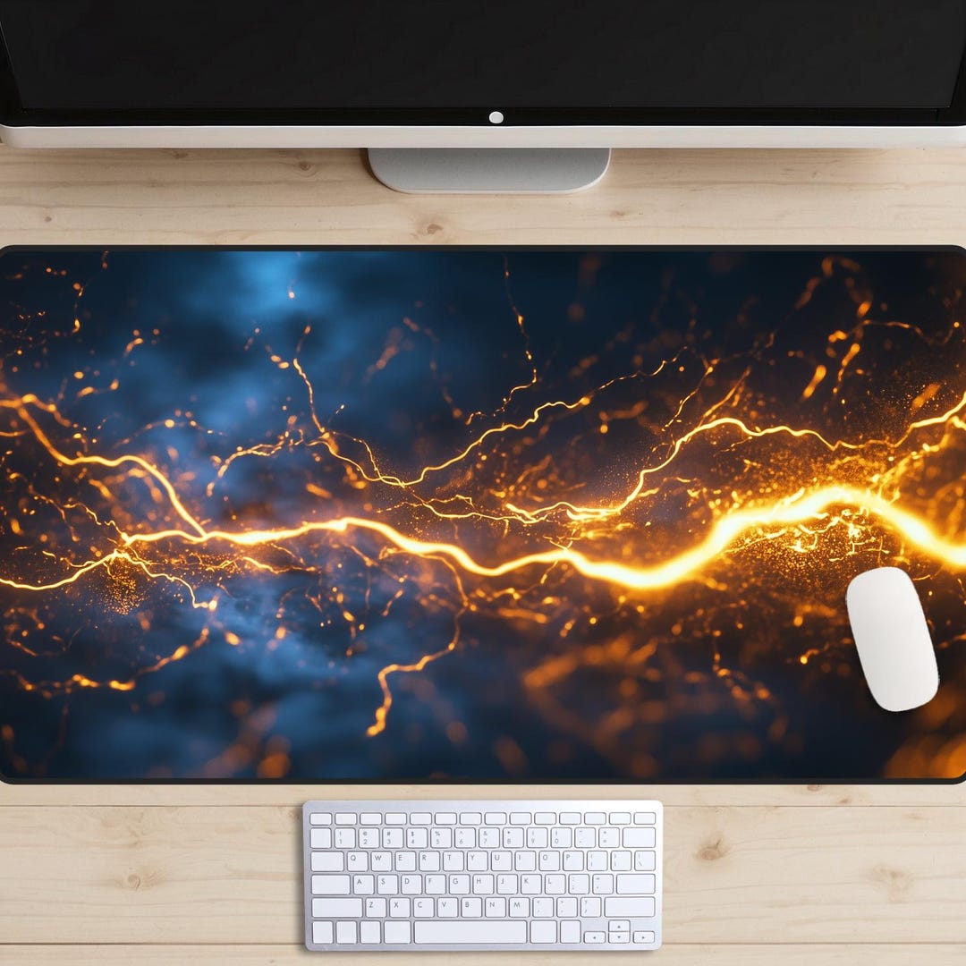Lightning Magic Desk Mat, Thunder Strike Desk Pad, Electricity Mousepad ...