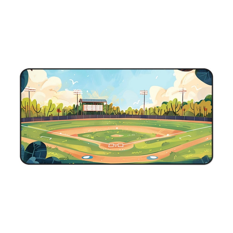 Baseball Field Desk Mat, Baseball Diamond Desk Pad, Softball, Vintage ...