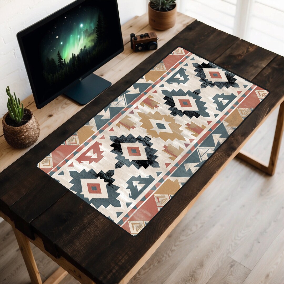 Tribal Pattern Desk Mat, Boho Deskmat, Aztec Mousepad, Mayan Desk ...