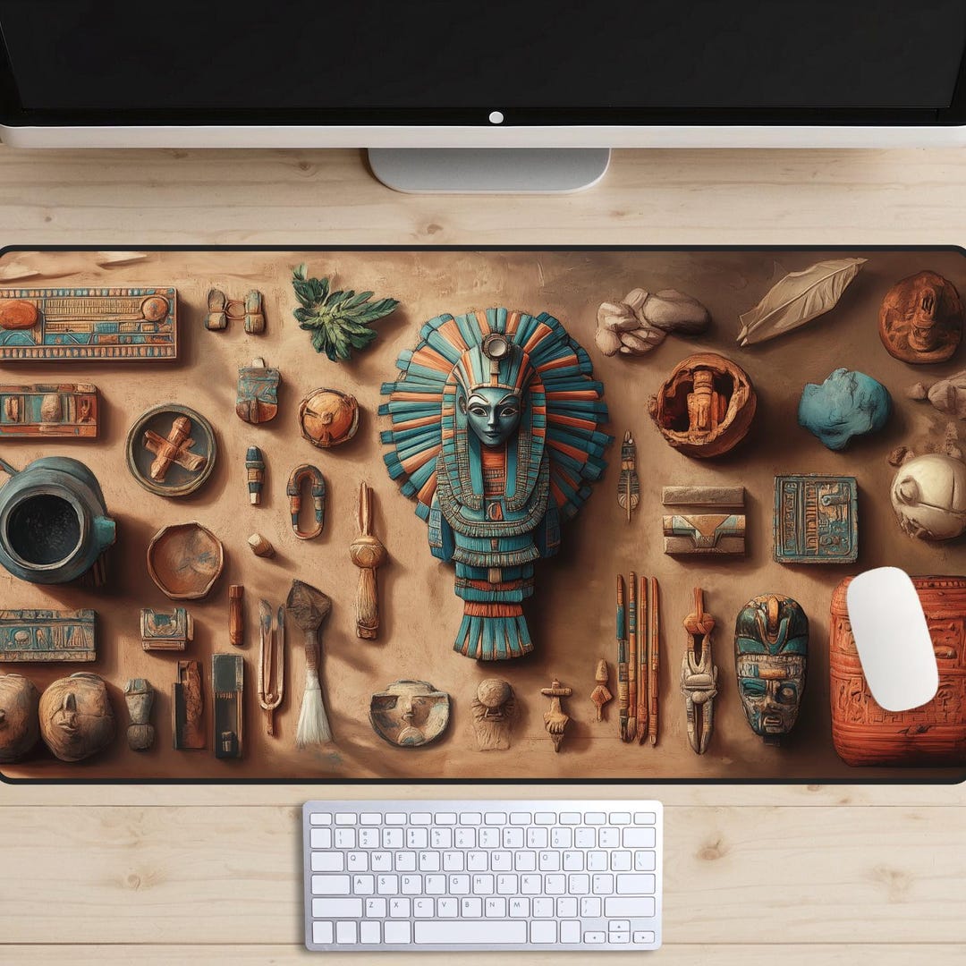 Archeology Dig Desk Mat, Ancient Cultures Desk Pad, Tomb Mousepad ...