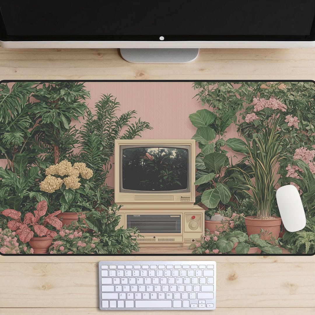Retro Computer Desk Mat, Maximalist Decor, Lofi PC Desk Pad, 90's ...