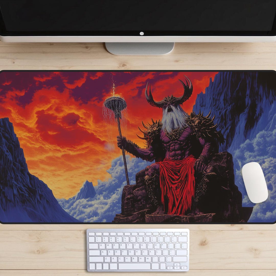 Heavy Metal Hades Desk Mat, Lord of the Underworld Desk Pad, 80's Metal ...