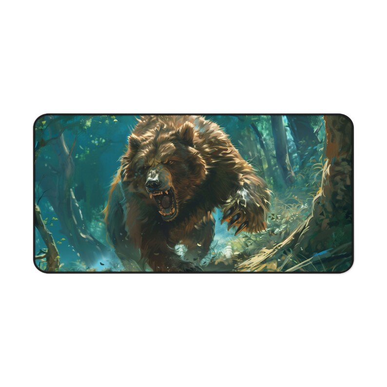 Grizzly Bear Desk Mat, Wild Bear Desk Pad, Fantasy Mousepad, Wild ...