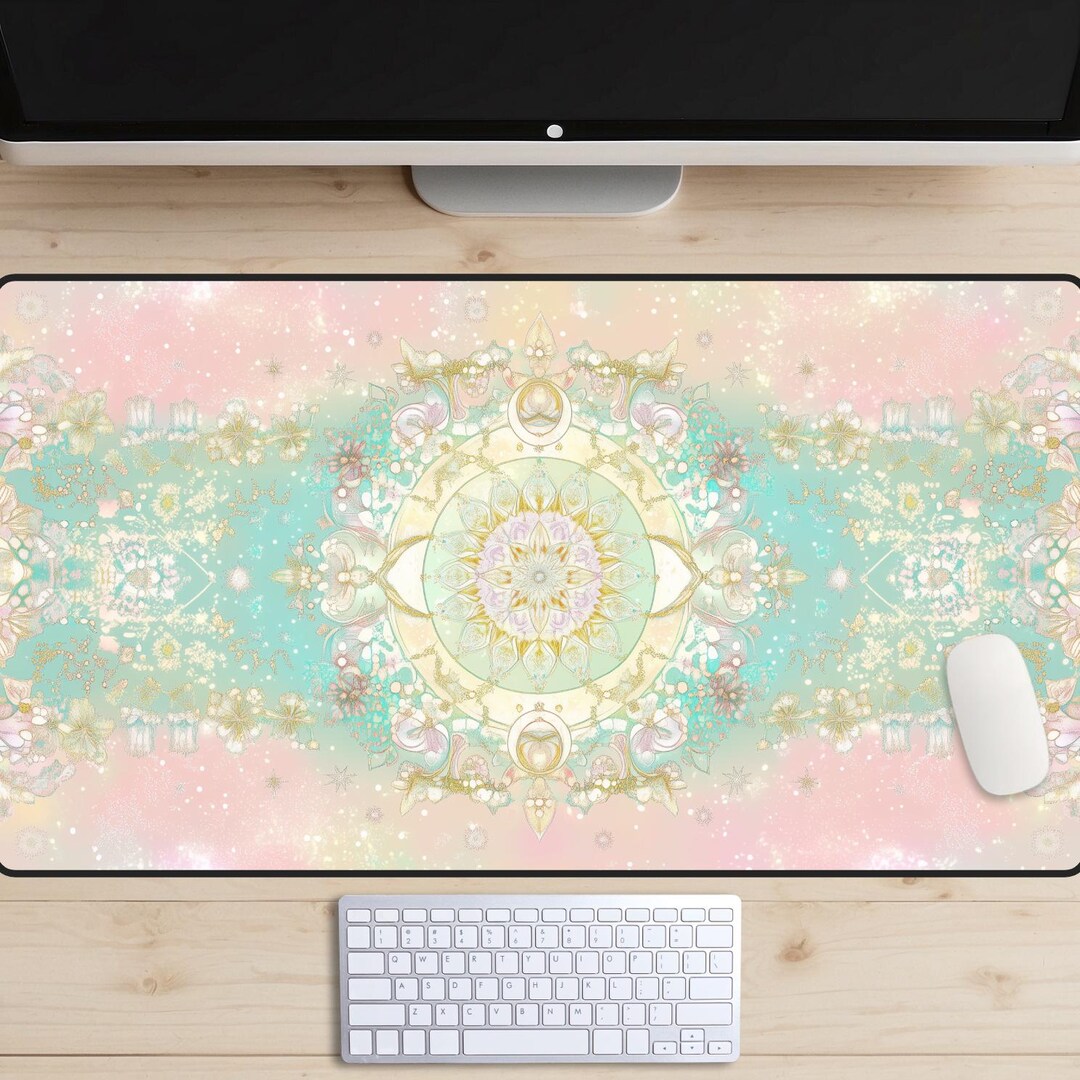 Vintage Fairy Castle Decor Desk Mat, Pink Princess Desk Pad, Antique ...