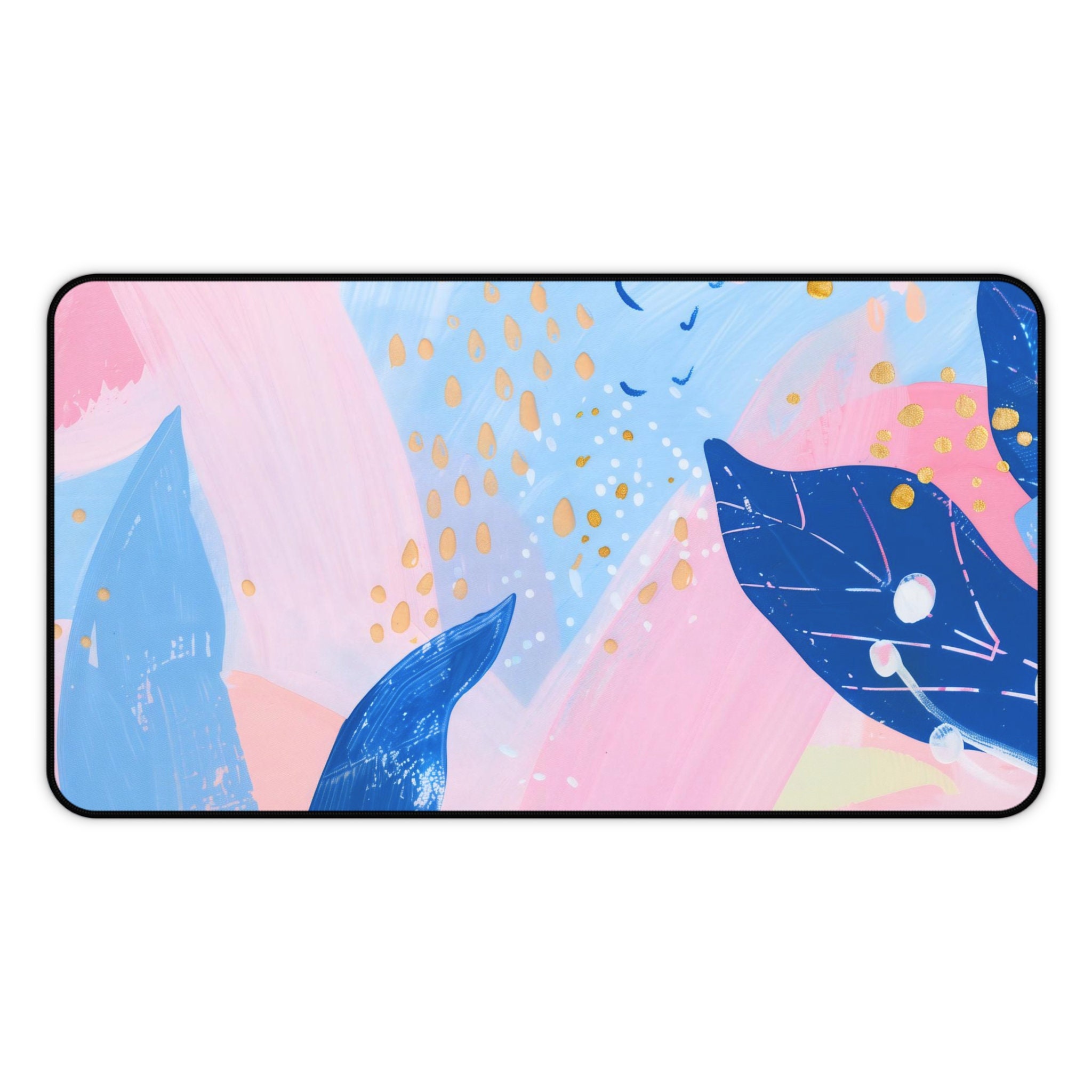 Abstract Pastels Desk Mat, Painting Artwork Desk Pad, Pastel Pink Blue ...