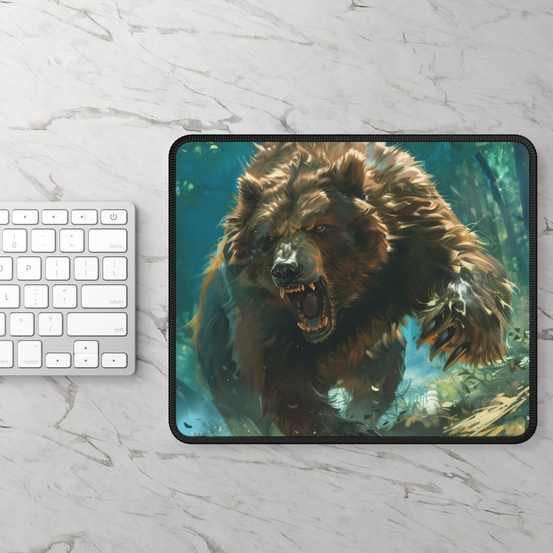 Grizzly Bear Desk Mat, Wild Bear Desk Pad, Fantasy Mousepad, Wild ...