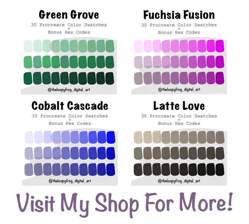 Tidal Teals — Procreate Color Palette, Gradient, Seafoam, Mint, Ocean ...