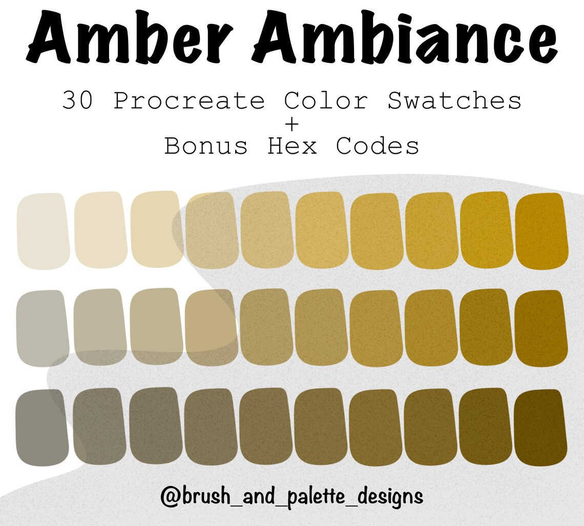 Amber Ambiance Procreate Color Palette: Gradient Taupe, Ochre, and ...