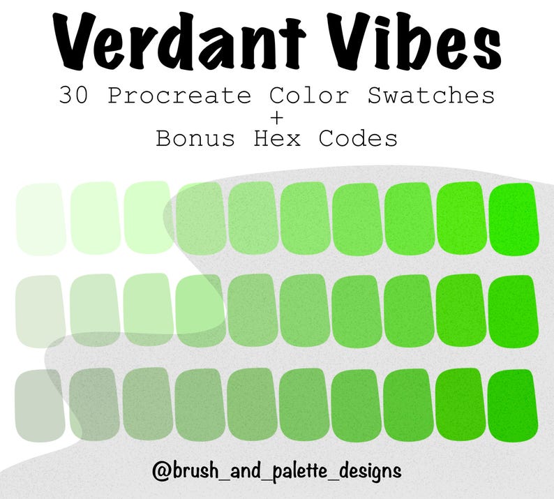 Verdant Vibes Procreate Color Palette: Gradient Mint, Lime, and Lush ...