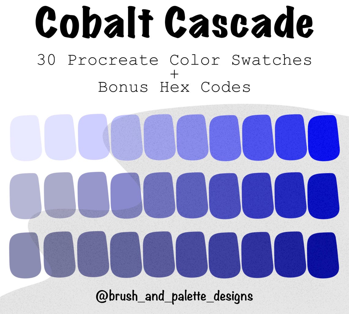 Cobalt Cascade — Procreate Color Palette, Gradient, Blue, Indigo ...