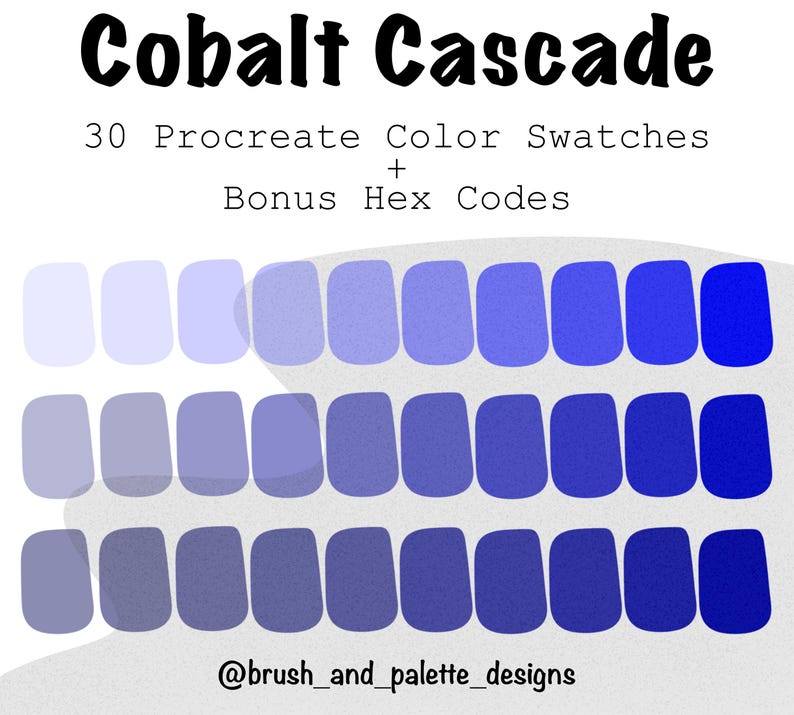 Cobalt Cascade — Procreate Color Palette, Gradient, Blue, Indigo ...