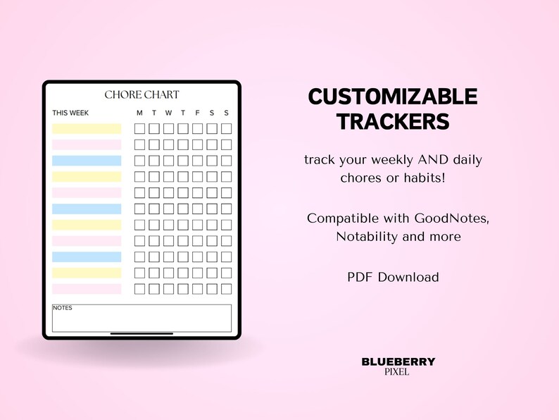 Weekly and Daily Chore Chart Tracker | Printable & PDF Download | Easy ...