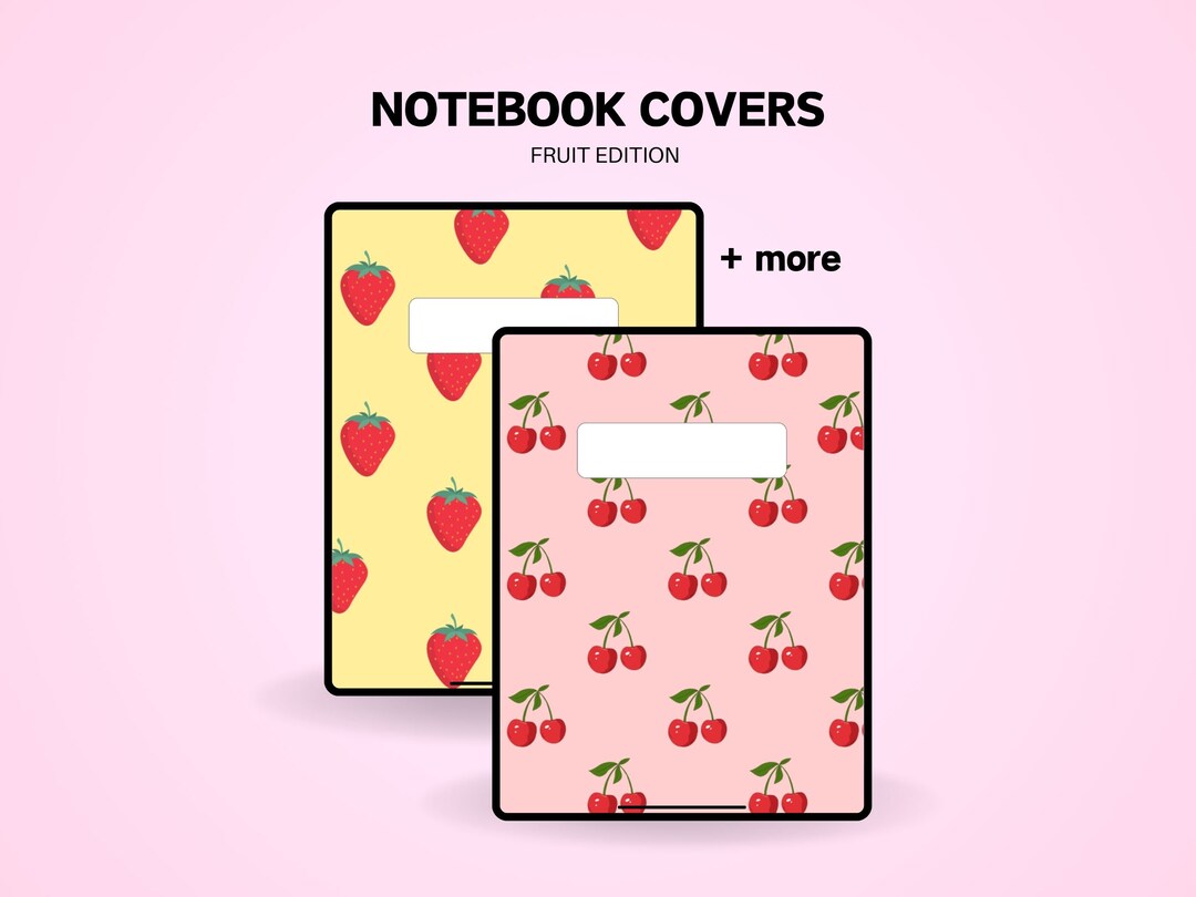4 Digital Notebook Covers | Fruit Edition | Cherries, Watermelon ...