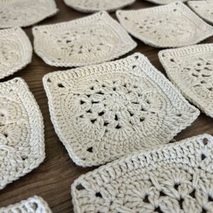 Handmade Crochet Granny Squares: Cotton Knit Motif Patches (100 Piece ...