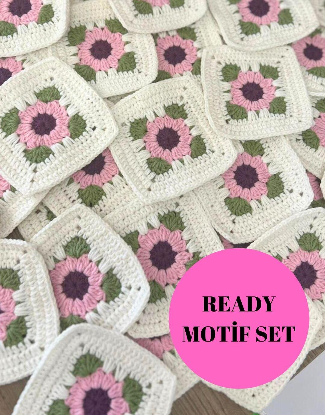 100 Piece Set of Finished Crochet Granny Squares - DIY Crochet Squares ...