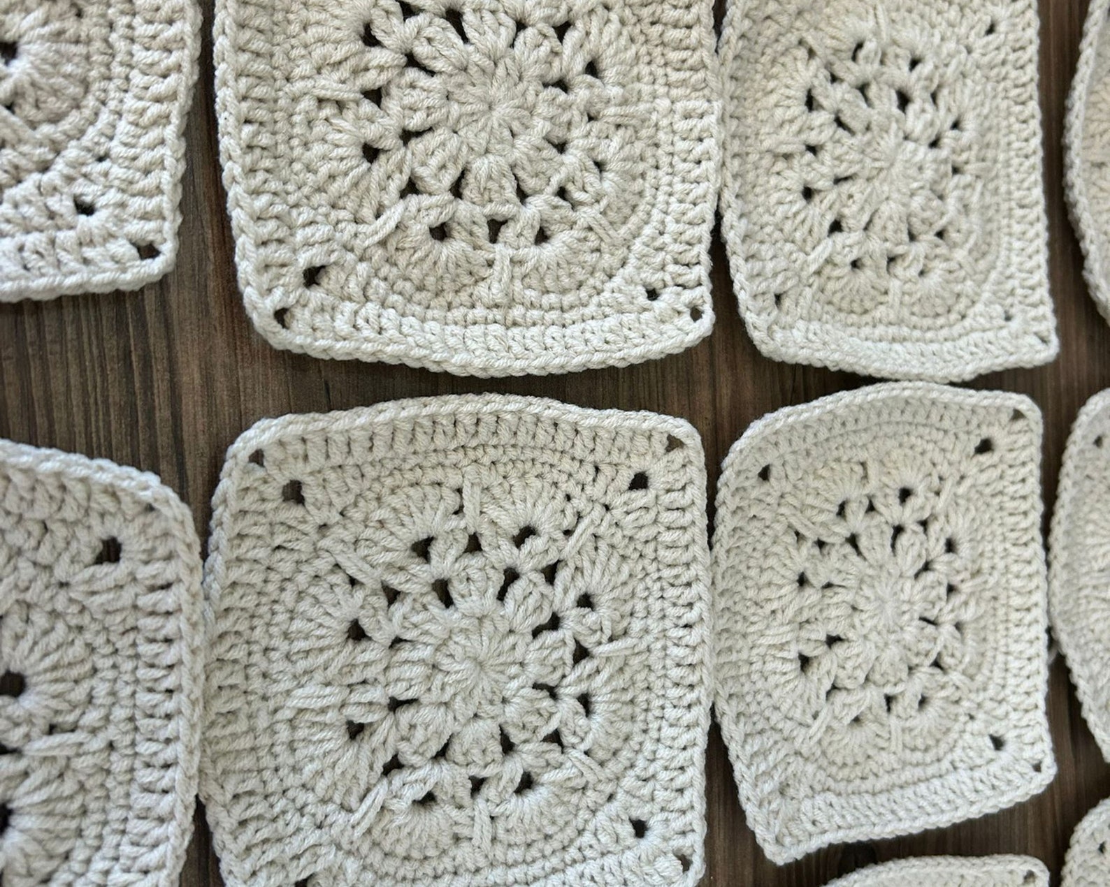 Handmade Crochet Granny Squares: Cotton Knit Motif Patches (100 Piece ...