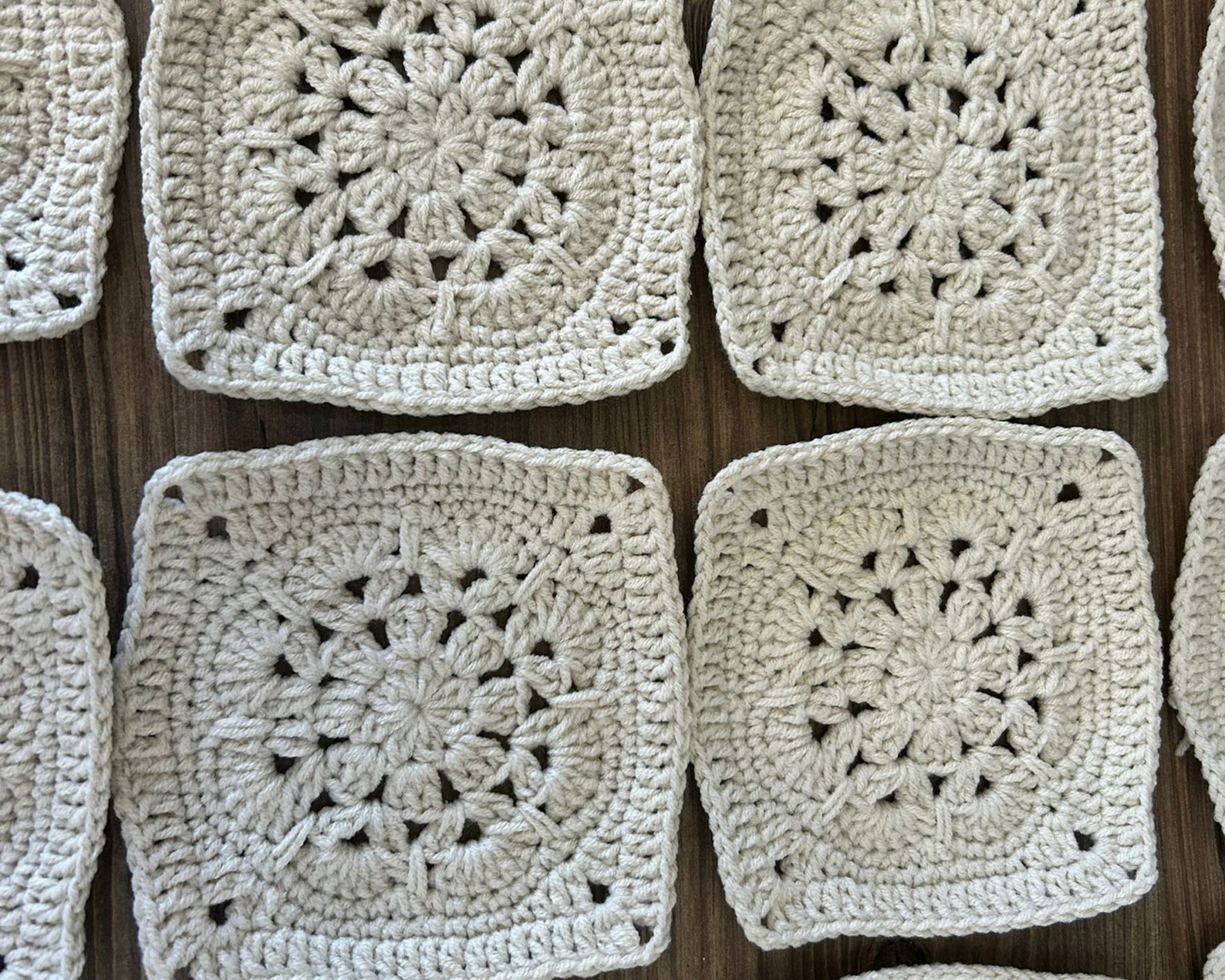 Handmade Crochet Granny Squares: Cotton Knit Motif Patches (100 Piece ...