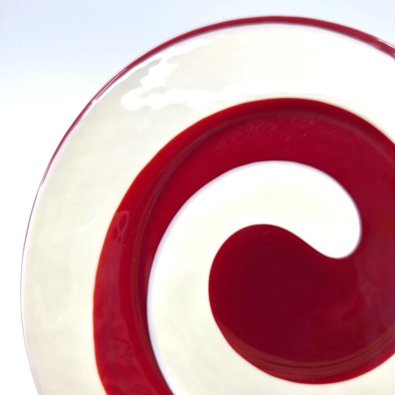 Yalos Casa Murano Red & White Swirl Platter | Hand Blown Italian Art ...