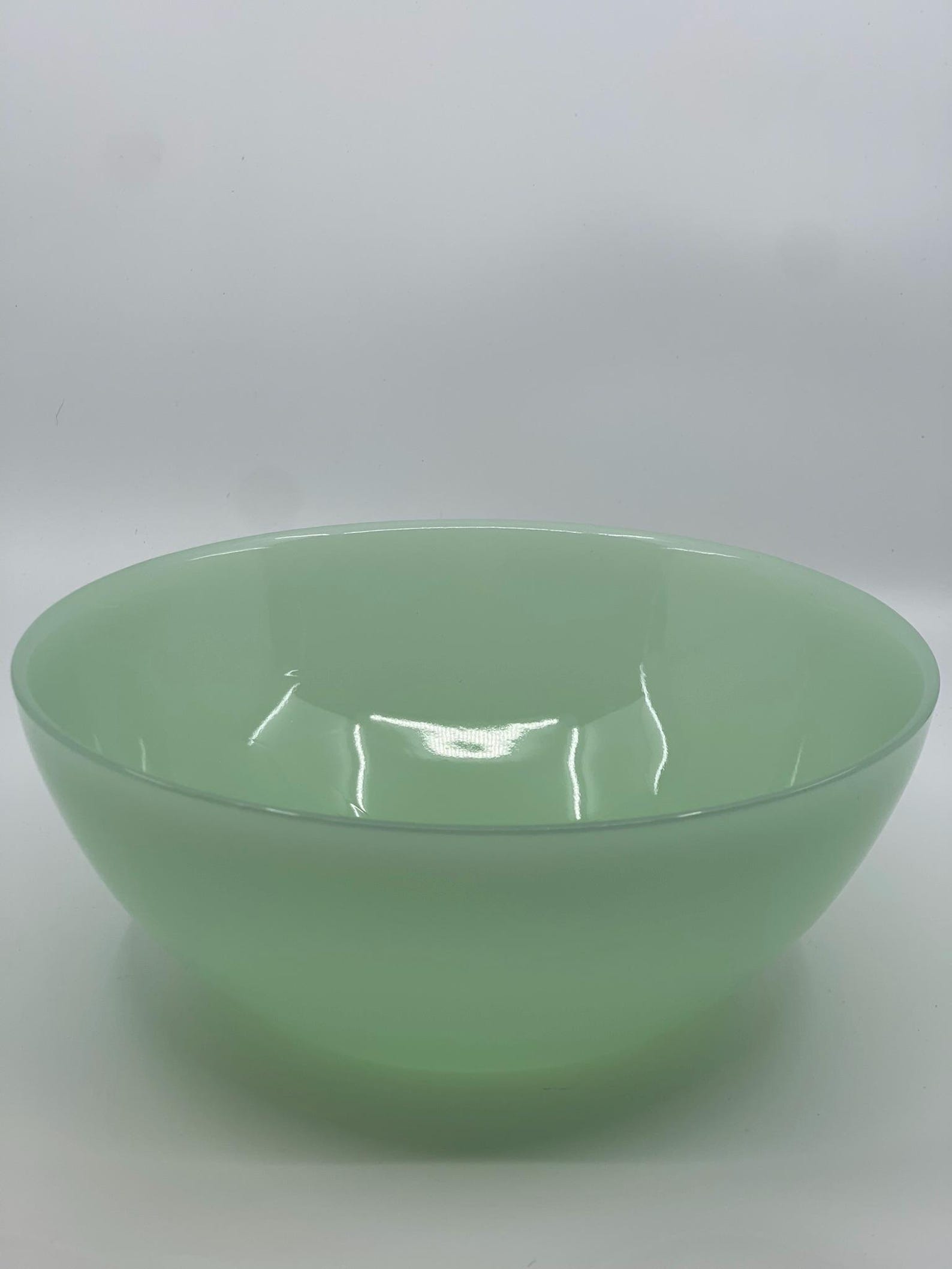 Vintage Large Jadeite Mixing Serving Bowl Glossy Green Fruit ...