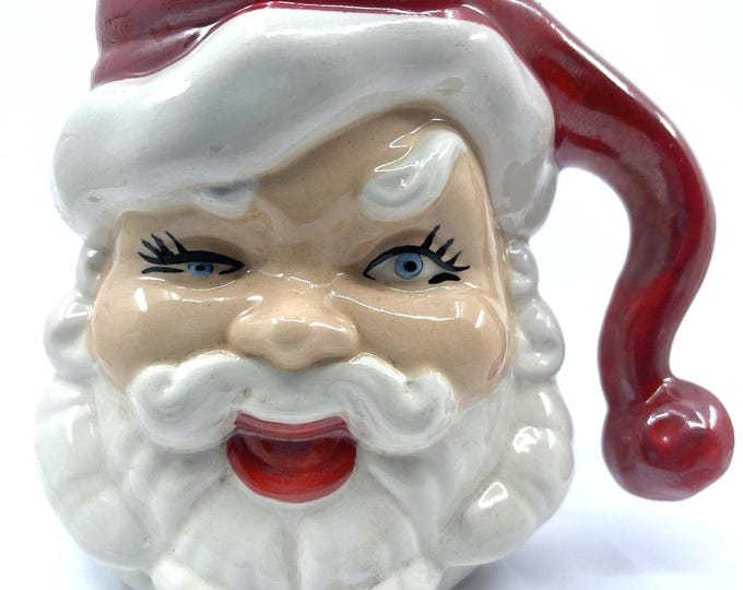 Vtg MCM Jamar Mallory Santa Claus Mug, Handpainted Christmas Porcelain ...